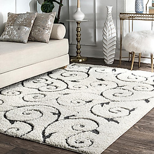 nuLOOM Maisha Contemporary Shag Area Rug, 4x6, Beige