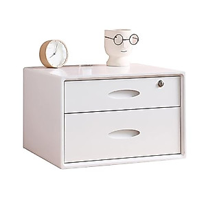 Solid Wood Storage Box - Desktop File Cabinet - With Lock Flat File Cabinet Storage, Desktop Drawer Cabinet, Wooden File Cabinet/Desktop Storage Cabinet/Data Cabinet ( Color : A , Size : 2 drawer )