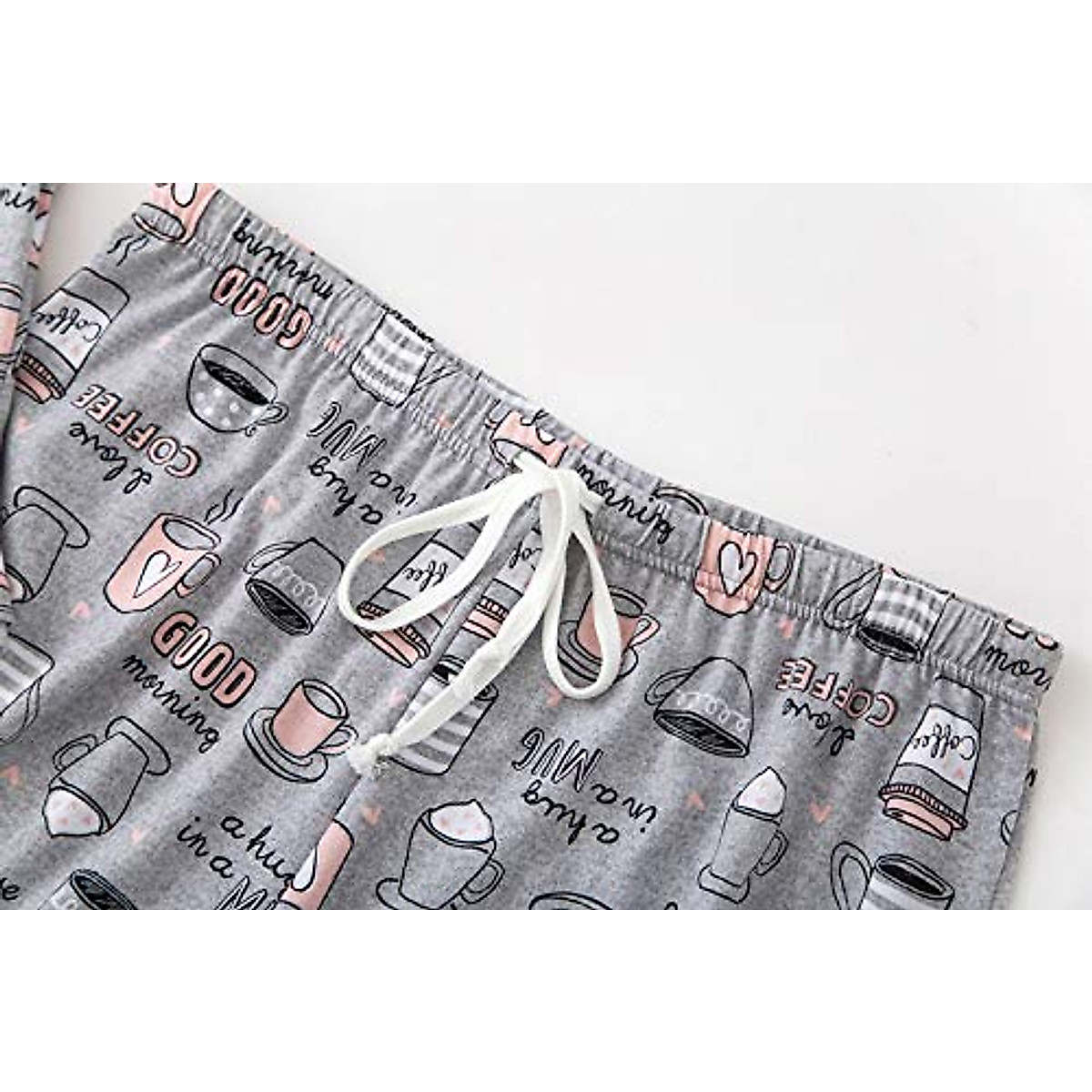 PNAEONG Women Cotton Sleepwear Short Sets Tank&Short Pajamas Sets XTSY208-Coffee-2XL