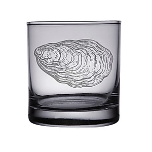 HullSpeed Designs Oyster Engraved Rocks & Whiskey Glasses - set of 2