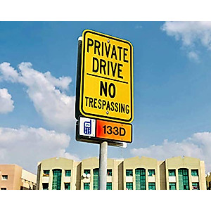 Faittoo Private Drive Sign, No Trespassing Sign, 18 x 12 Inches Engineer Grade Reflective Sheeting Rust Free Aluminum, Weather Resistant, Waterproof, Durable Ink, Easy to Mount, Indoor & Outdoor Use