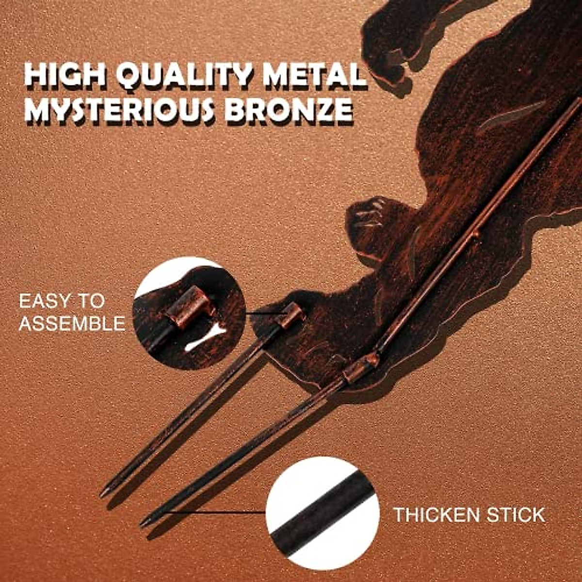 Bigfoot Garden Decor Metal Stake - Set of 2 Big Foot Sasquatch Gifts Yard Art Decorative Garden Stakes for Outdoor Decor, Yard, Patio, Lawn Decorations - 15.7”H x 8.3”W & 7.8”H x 4.1”W