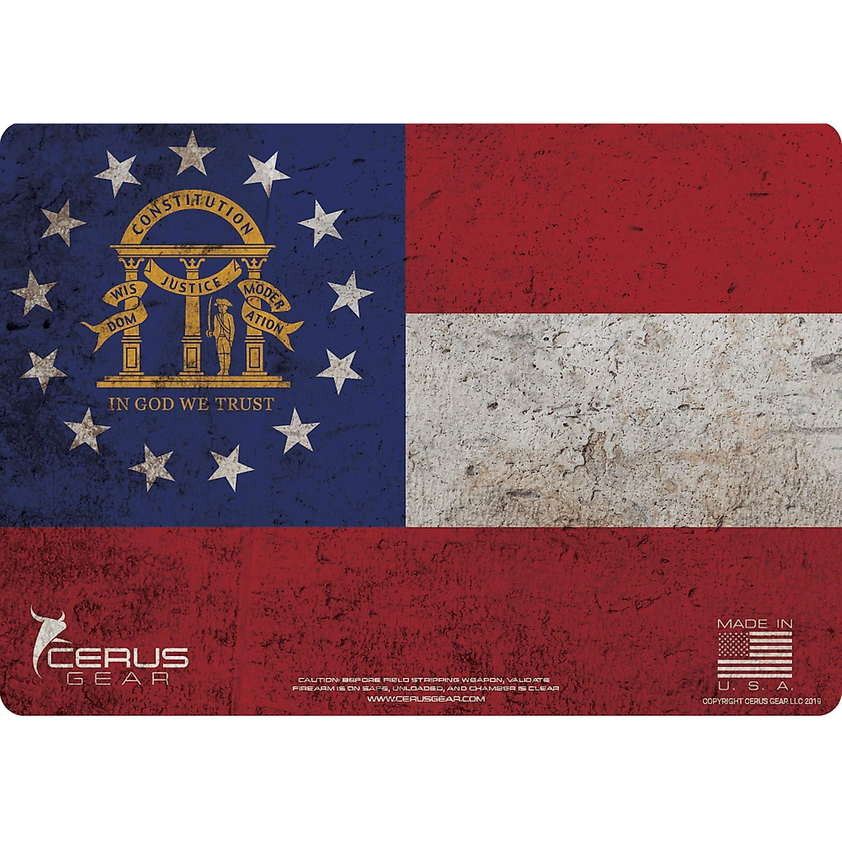 EDOG Georgia State Flag 5 PC Cerus Gear Heavy Duty Pistol Cleaning 12x17 Padded Gun-Work Surface Protector Mat Solvent & Oil Resistant & 3 PC Cleaning Essentials & Clenzoil, Made in The USA