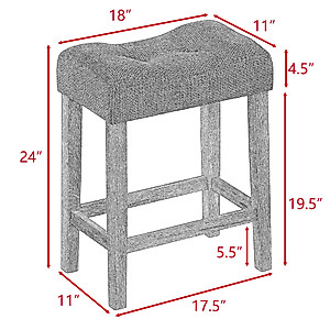 Knocbel Industrial 3-Person Counter Height Bar Table Set with Power Outlet, 4-Piece Dinette Set with Padded Seat Stools, Apartment Condo Small Space Pub Bistro Dining Furniture Set (Gray)