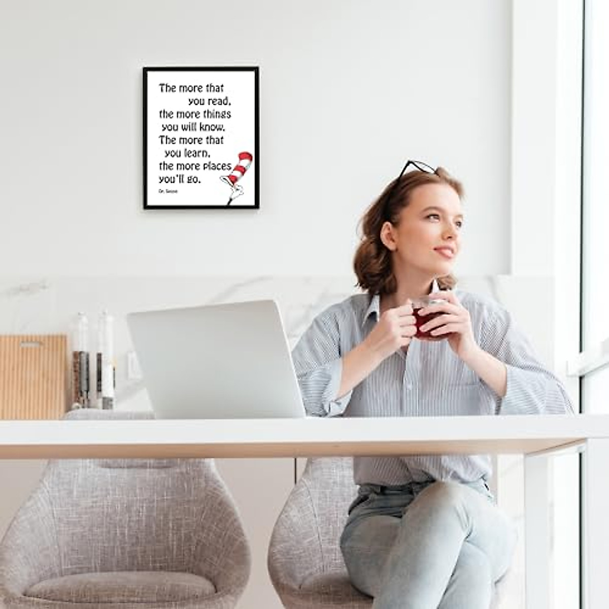 Dr. Seuss Quotes- Read and Know- Inspirational Wall Art, Motivational Wall Art Print Makes Ideal Wall Decor For Living Room Decor, Office Decor, Classroom and Kids Wall Decor, Unframed- 8x10”