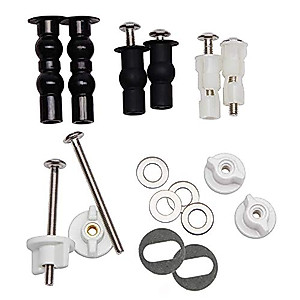 Hibbent Universal Toilet Seats Screws and Bolts Metal - Toilet Seat Hinges Bolt Screws, Toilet Seat Fixings Expanding Rubber,Toilet Seat Replacement Parts Kit(5 Choices)
