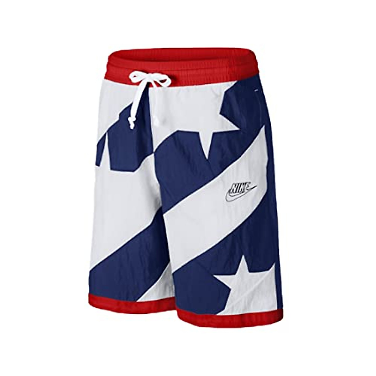 Nike Dri-Fit Throwback Men's Basketball Athletic Shorts American Flag, Blue Void/White/University Red/Blue Void, Large