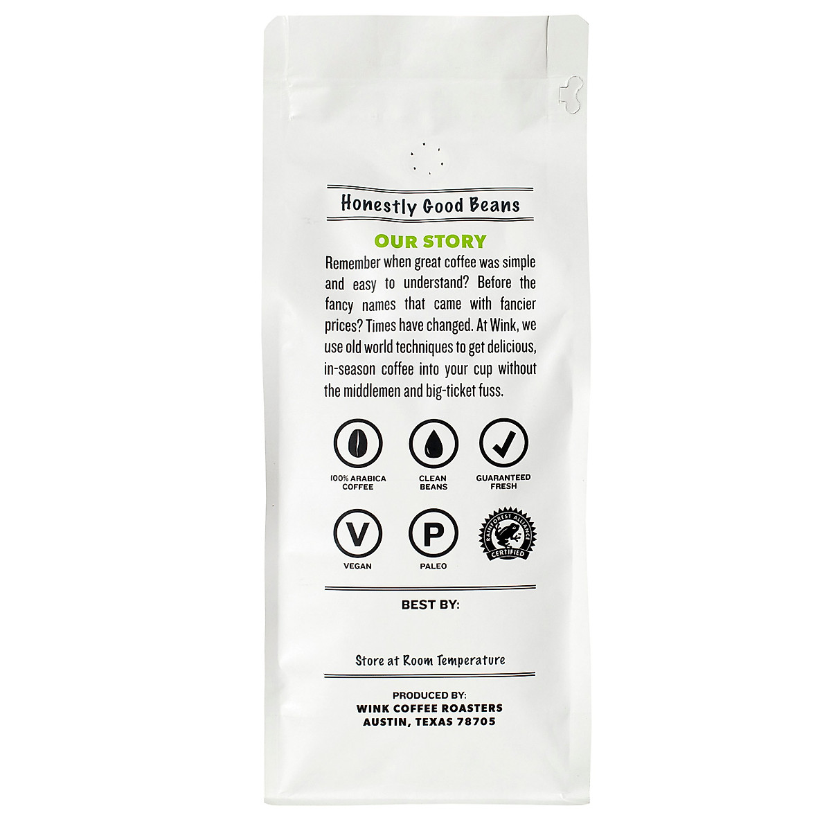 Wink Coffee Cold Brew Reserve Whole Bean Coffee, Large 2.2 Pound Bag, 100% Arabica Coffee Beans, Single Origin Colombian Andes, Smooth, Bold & Sweet