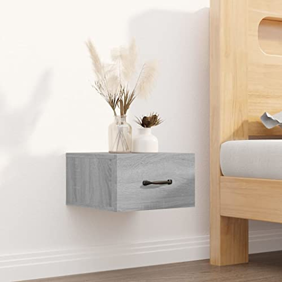 YAFF Wall-Mounted Bedside Cabinets 2 pcs 13.8"x13.8"x7.9" Gray Sonoma