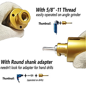 Antengdatool 2 Inch Dry/Wet Diamond Hole Saw for Angle Grinder - 50mm Porcelain/Tile Core Drill Bits for Ceramic Marble Brick Granite Stones Attach Round Shank Adapter