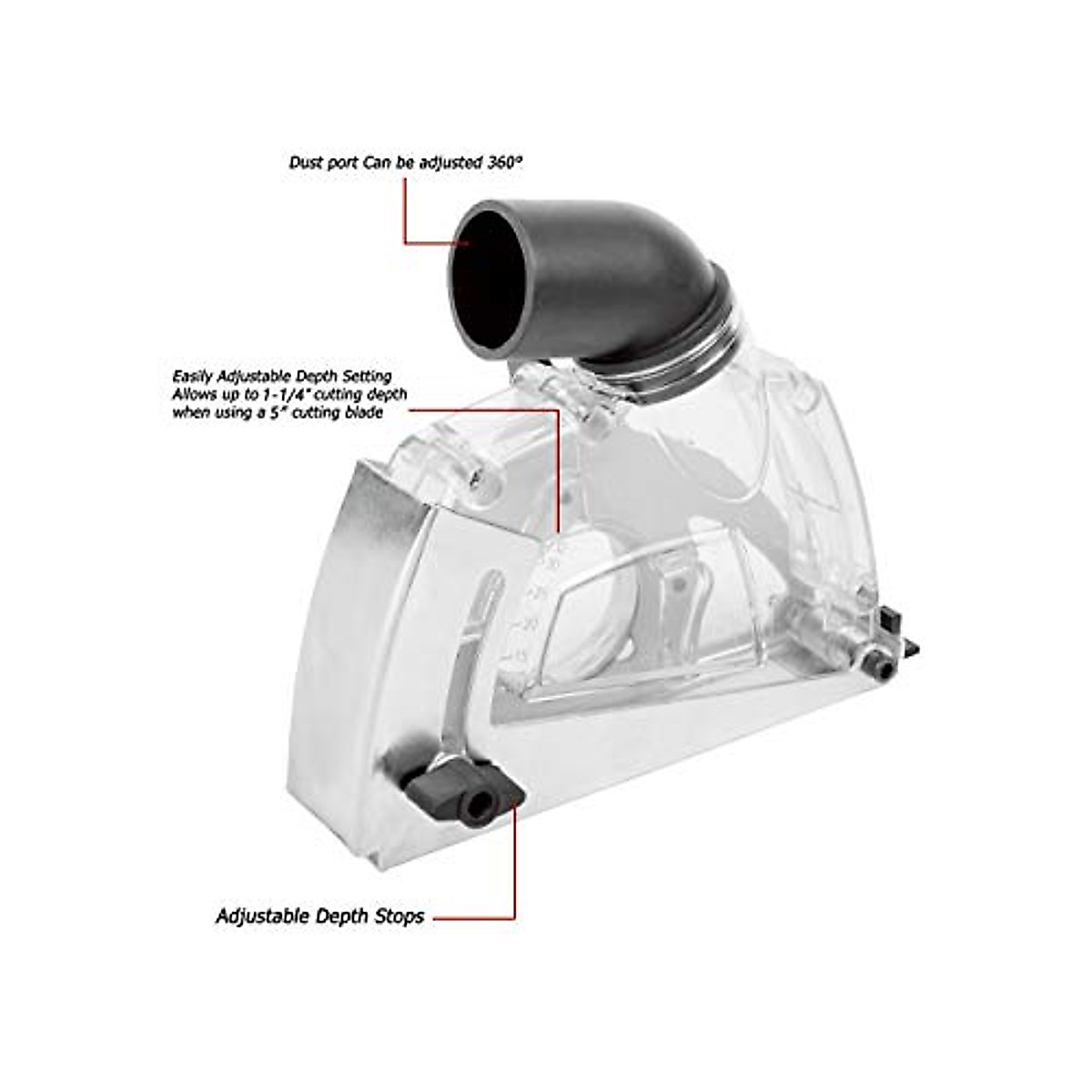 Aidelife Cutting Dust Shroud for Angle Grinders 4.5"/5" + Diamond Saw Blade 5"