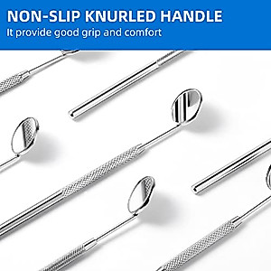 Annhua Dental Inspection Mirror Stainless Steel Anti-Fog Mouth Mirror Tool, Inspection Reflector Instrument Tools Curved Dental Mirror for Oral Care Tool and Makeup Mini Mirror