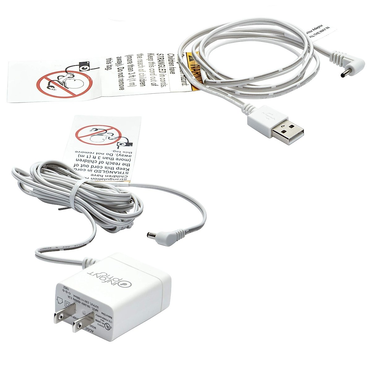 Infant Optics Official Power Cord Adapter for DXR8 PRO Monitor Unit NOT for Camera Unit NOT for DXR8, White