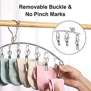 Laundry Drying Rack Clothes Hanger with 10 Clips, Stainless Steel Sock Drying Rack, Sock Hangers Clip and Drip Hanger for Drying Socks, Bras, Gloves, Towels, Baby Clothes, 3Pcs