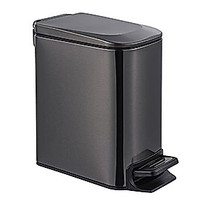 Trash Bin Trash Can Wastebasket Stainless Steel Pedal Bin with Lid, Rectangular Garbage Can Trash Can Garbage Container Bin for Home Kitchen Bathroom Garbage Can Waste Bin (Color : OneColor, Size :