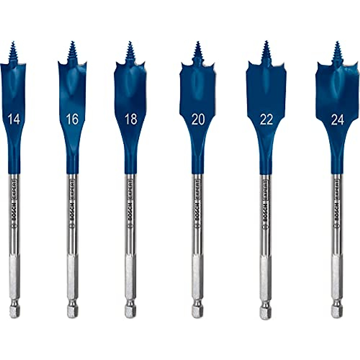 Bosch Professional 6X Expert SelfCut Speed Spade Drill Bit Set (Ø 14-24 mm, Accessories Rotary Impact Drill)