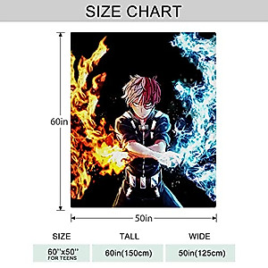 Lightweight Blankets Anime Manga Throw Blanket 3D Printed Soft Comfortable Flannel Fleece Throws for Bed Couch Sofa Floor Car and Home Decor(60"*50")