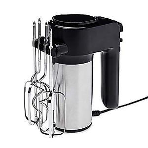 Amazon Basics 6-Speed Electric Hand Mixer with Dough Hooks, Beaters and Turbo Button