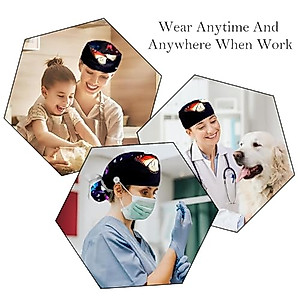 2-Pc Gourd-Shaped Working Cap,Fisherman Hat with Buttons and Cotton Sweatband,Night Glowing Butterflies on Dark