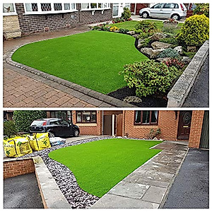 Griclner Artificial Grass Lawn Turf 4 FT x 7 FT(28 Square FT) 0.8inch Realistic Synthetic Grass Mat, Indoor Outdoor Garden Lawn Landscape for Pets,Fake Faux Grass Rug with Drainage Holes