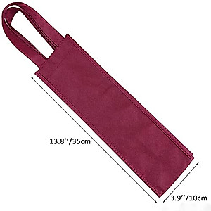 Sdootjewelry Wine Gift Bag, Single Wine Bags 24 Packs, Wine Bags for Wine Bottles Gifts, Non-woven Wine Gift Bags with Handles, Dark Red