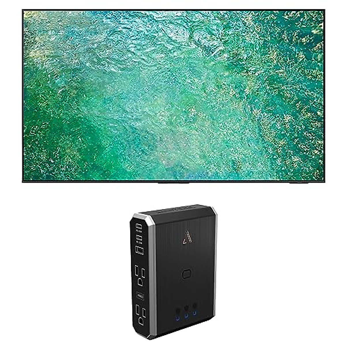 SAMSUNG QN55QN85CAFXZA 55 Inch 4K Neo QLED Smart TV with Dolby Atmos with a 7S-PS4-US1 4-Outlet Power with Omniport USB (2023)(USED)