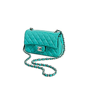 CHANEL Women's Pre-Loved Green Patent Rectangular Flap Bag, Green, One Size