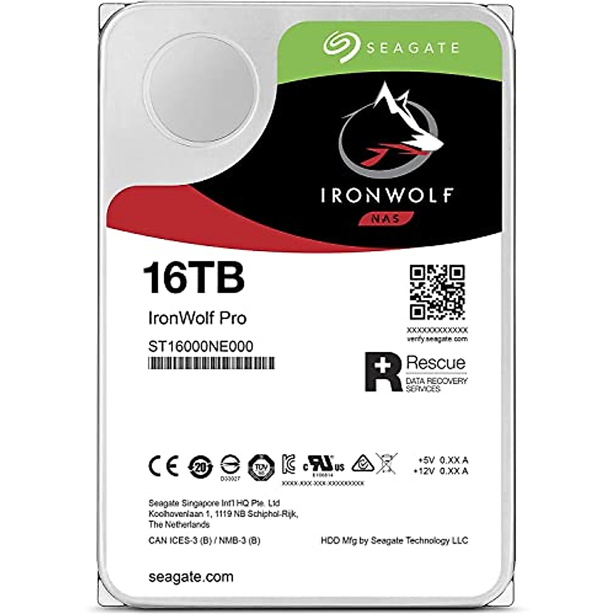 Seagate IronWolf Pro ST16000NE000 16 TB Hard Drive - 3.5" Internal - SATA (SATA/600) (Renewed)