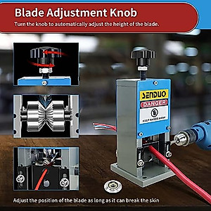SENDUO Manual Wire Stripping Machine Speed 50FT/MIN Wire Stripper Machine Wire Gauge Range 0.06-1inch Portable Copper Wire Peeler Machine for Scrap Copper Wire Cable Stripping