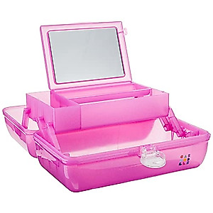 Caboodles Cosmetic storage, Accessories storage, On-The-Go Girl Hot Pink Sparkle Jellies Vintage Case, 1 Lb
