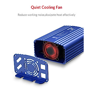 BESTEK 500W Power Inverter DC 12V to 110V AC Converter with 4.8A Dual USB Car Charger ETL Listed (Blue)