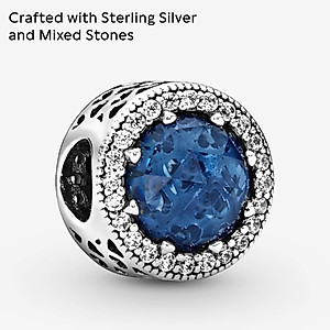 Pandora Sparkling Dark Blue Charm Bracelet Charm Moments Bracelets - Stunning Women's Jewelry - Gift for Women - Made with Sterling Silver & Cubic Zirconia