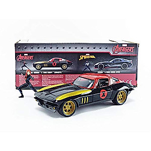 Jada 1:24 Diecast 1966 Chevy Corvette Stingray with Black Widow Figure