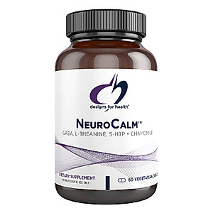 Designs for Health NeuroCalm - 5HTP GABA L-Theanine Supplement for Stress Response - Methylated B12, Vitamin B6, Taurine, Chamomile & Magnesium Supplement for Mood Support (60 Vegan Capsules)