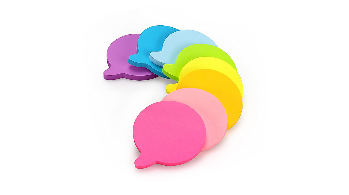 Bright Colorful Bubble Shape Sticky Notes - 8 Pads of 75 Sheets