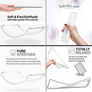 UUcovers Clear TPU Back Case for 8.0" Kindle Fire HD 8 Tablet (8th/7th/6th Generation, 2018/2017/2016) with Reinforced Corner Slim Lightweight Transparent Shockproof Shell [Impact Resistant], Clear