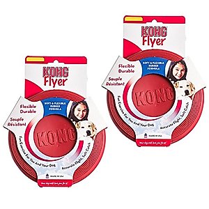 Kong Rubber Flyer, 2-Pack Small, Red