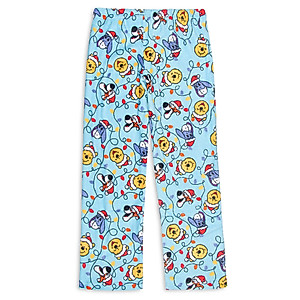 Disney Women's Winnie The Pooh Santa Hat Christmas Lights Pajama Lounge Pants (Large)