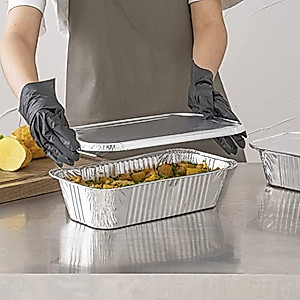 Restaurantware LIDS ONLY: Foil Lux Foil Pan Lids 25 Oven-Ready Foil Tray Lids -Pans Sold Separately Fits 1/3 Third-Size Steam Table Lids FreezableSilver Aluminum Disposable Baking Pan Lids
