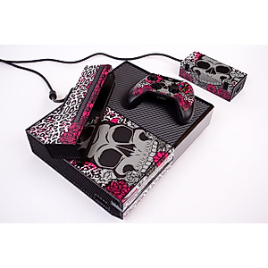 Designer Skin Sticker for the Xbox One Console With Two Wireless Controller Decals Pink Butterflies