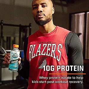 Gatorade Zero With Protein, 10g Whey Protein Isolate, Zero Sugar, vegetarian, Liquid Electrolytes, Cool Blue, 16.9 Fl Oz Bottle, 12 Pack
