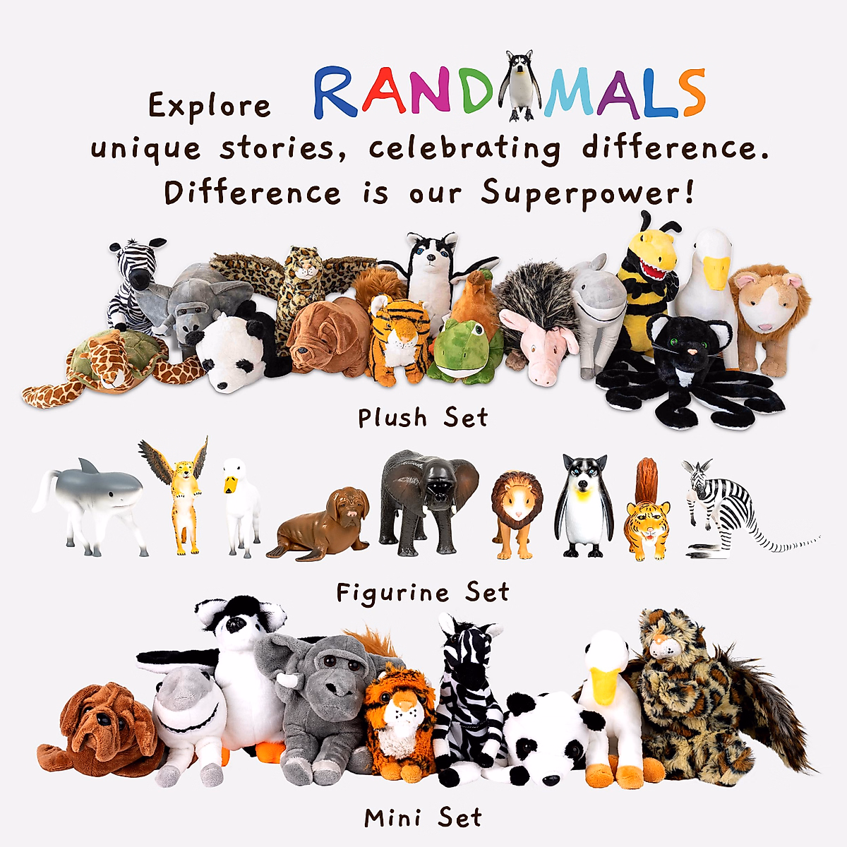 Randimals Plush Toy Stuffed Animal Mix - Horse & Duck Hybrid Stuffed Animals for Girls & Boys - Huggable & Soft Animal Characters Cute Plushies - Unique Toys for Discovery & Adventure