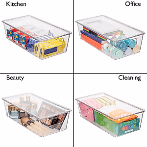 ClearSpace Plastic Pantry Organization and Storage Bins With Lids – Perfect for Kitchen, Fridge, Refrigerator,Cabinet Organizers