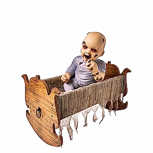 Spirit Halloween Zombie Baby Cradle | Halloween Decorations | Baby Crib Prop | Horror Décor | Haunted Nursery Décor