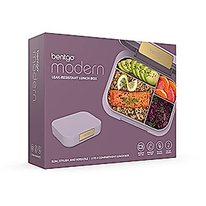 Bentgo® Modern - Versatile 4-Compartment Bento-Style Lunch Box, Leak-Resistant, Ideal for On-the-Go Balanced Eating - BPA-Free, Matte Finish and Ergonomic Design (Orchid)