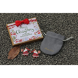 RareLove Big Size Cute Santa Earrings, Santa Claus Christmas Piercing Dangle Earrings for Women Silver Plated Alloy,Holiday Jewelry