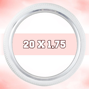 WEEROCK Two Pack 20 Inch 20 * 1.75 White Bicycle Tire,Bike Tyre for 20 Inch MTB, Kid Bike,Child Bicycle, Student Bike, Girl Bicycle, Tricycle.