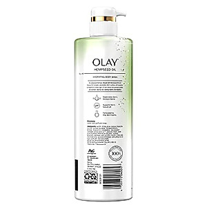 Olay Hydrating Body Wash with Hempseed Oil and Vitamin B3 (Pack of 4)