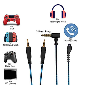 Arctis 3 Audio Cable Cord Replacement for SteelSeries Arctis 7, Arctis 5, Arctis Prime, Arctis Pro Wireless, Arctis Pro Gaming Headset with Dual 3.5mm Plug Headphone Splitte (6.5Ft/2M)