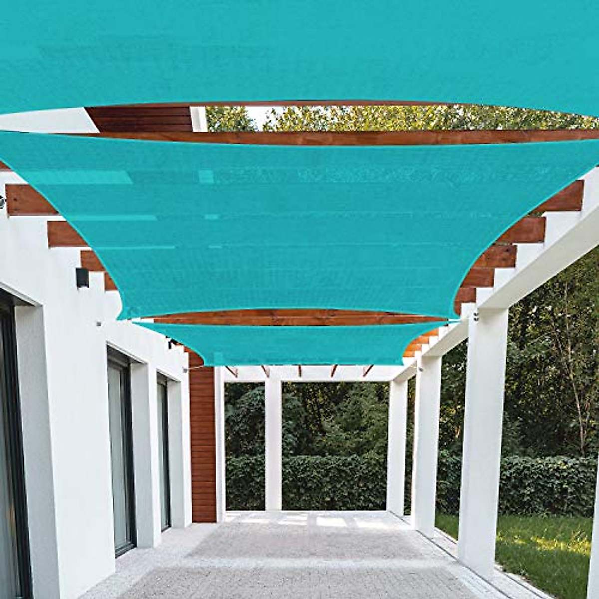 Patio Paradise 8' x 12' Turquoise Sun Shade Sail Rectangle Canopy UV Block Awning Heavy Duty Commercial Grade for Patio Backyard Lawn Garden Outdoor Activities